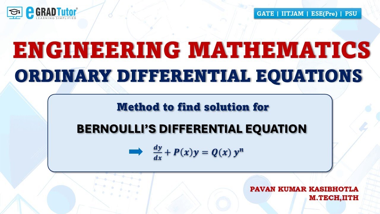 Bernoulli S Differential Equation Step By Step Solution With Examples