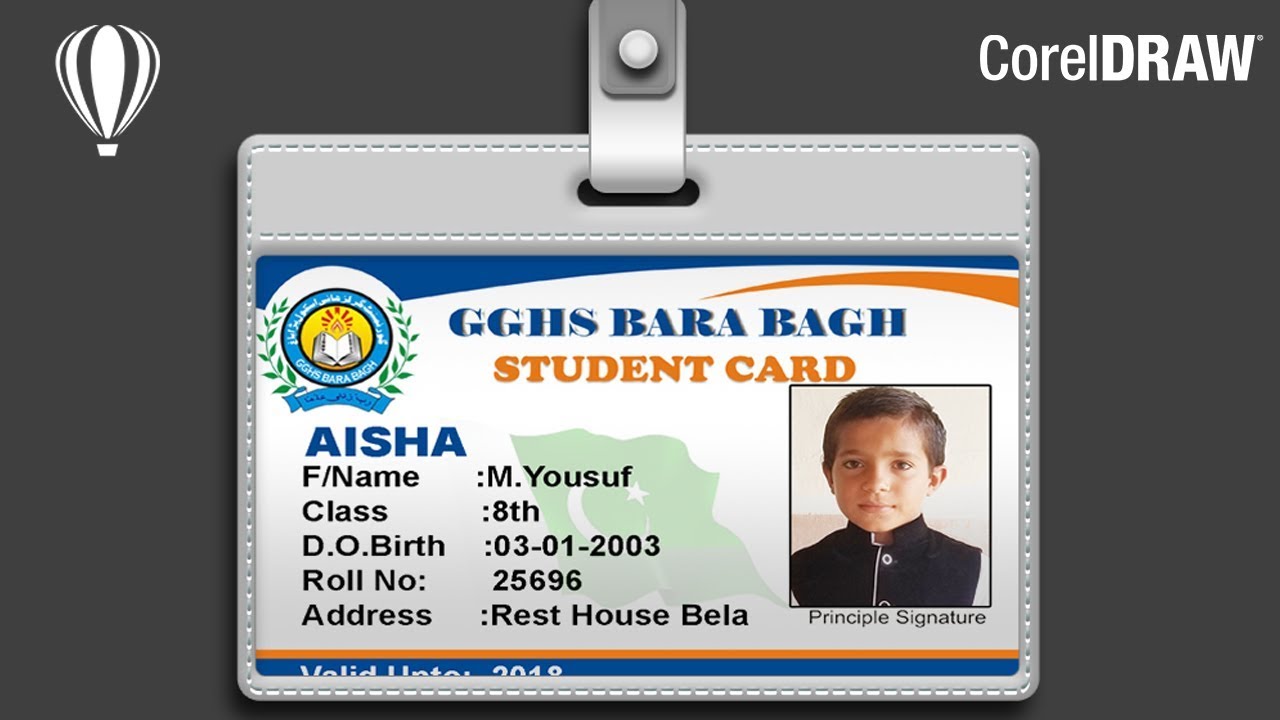 Student Card Design In Coreldraw Youtube