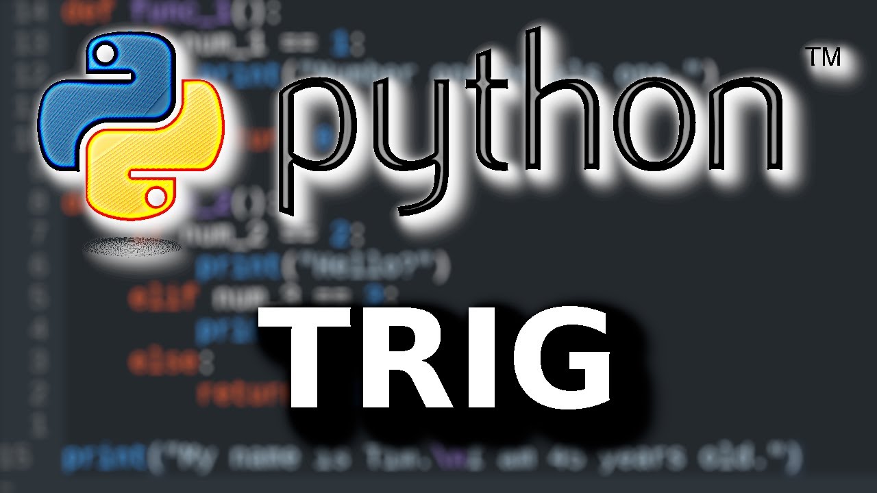 Python Trig Functions Youtube