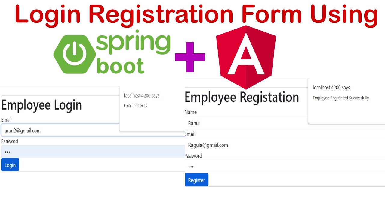 Login Registration Form Restful Api Using Spring Boot Angular Youtube
