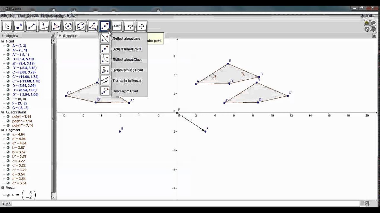 Translations In Geogebra Youtube