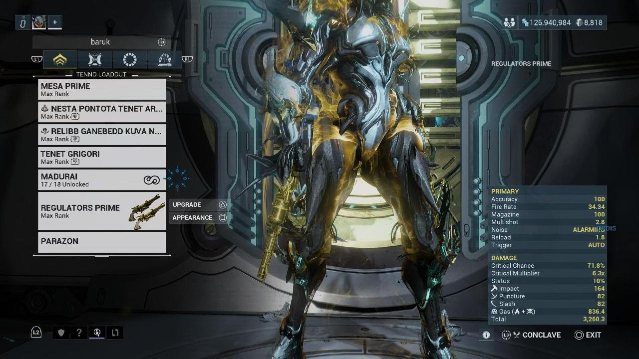 Warframe Mesa Prime Build Youtube