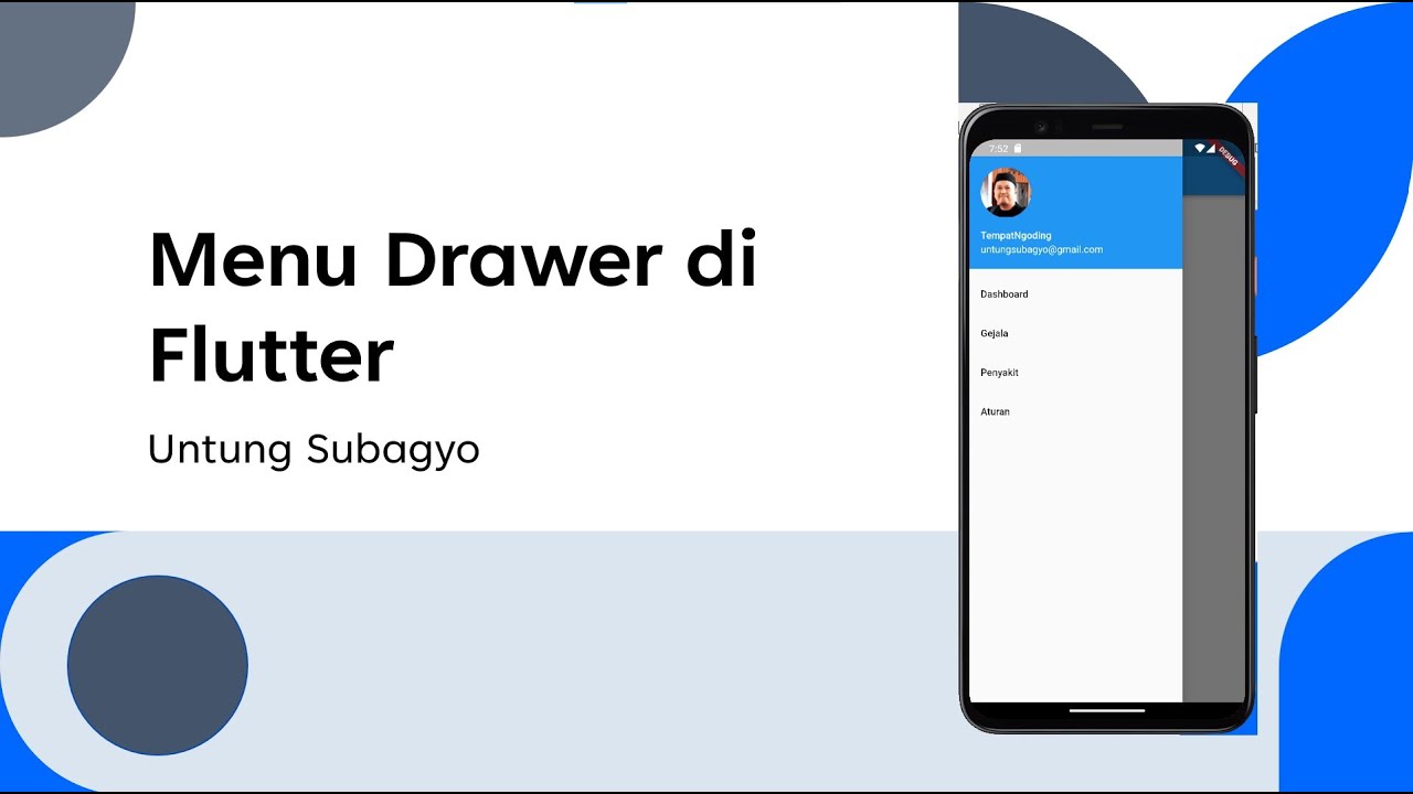 Membuat Menu Drawer Di Flutter Youtube