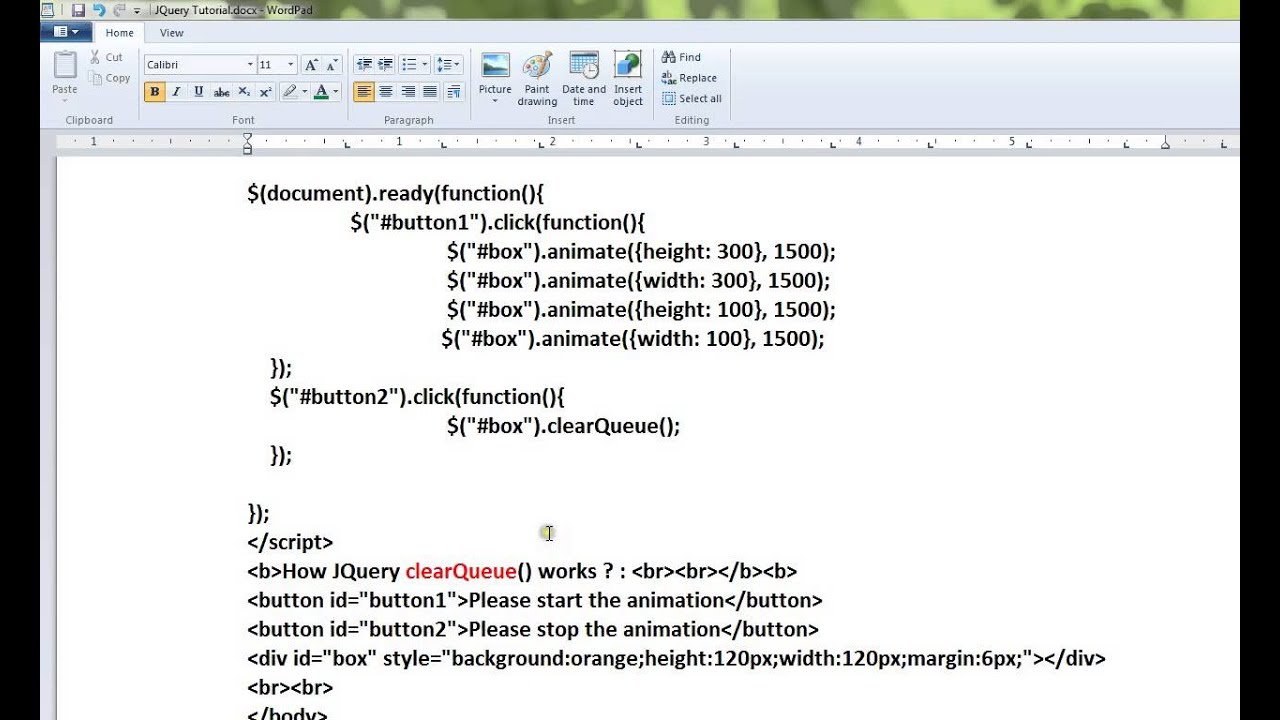 Jquery Effects Clearqueue Method Demo Youtube