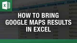 Calculate Driving Distances With Google Maps Api In Excel Excel