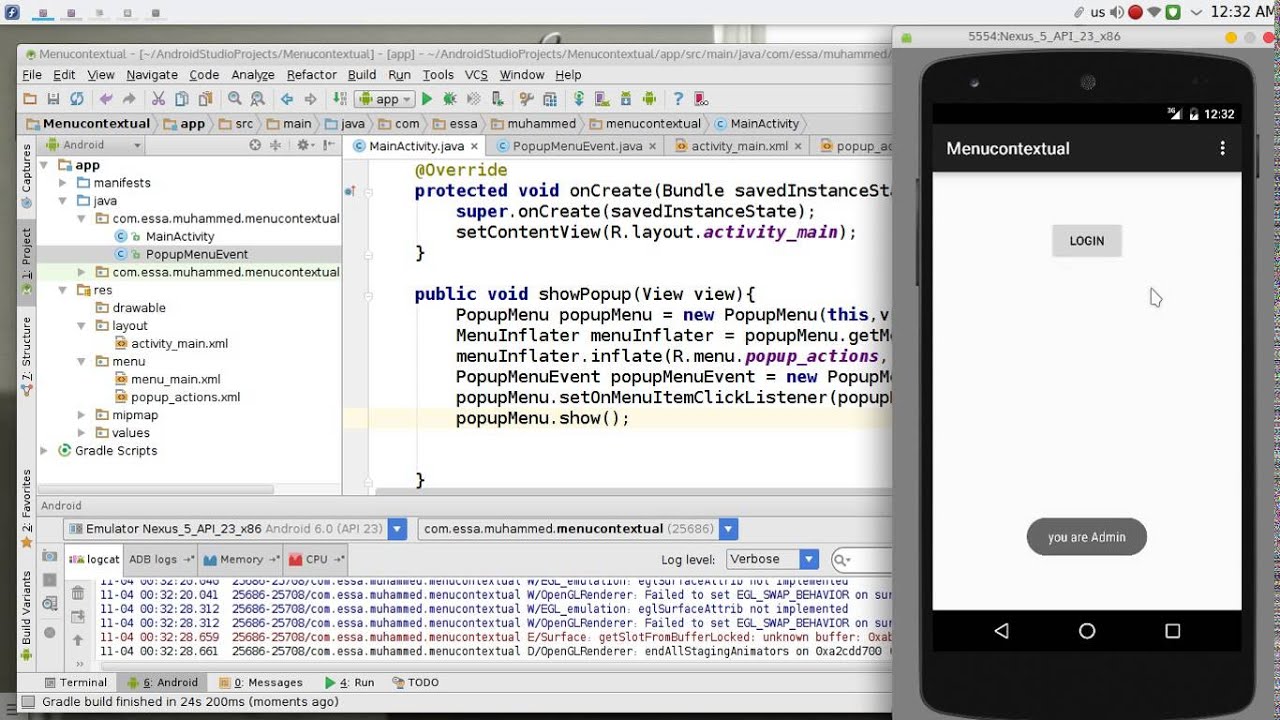 109 Android Studio Context Menu Youtube