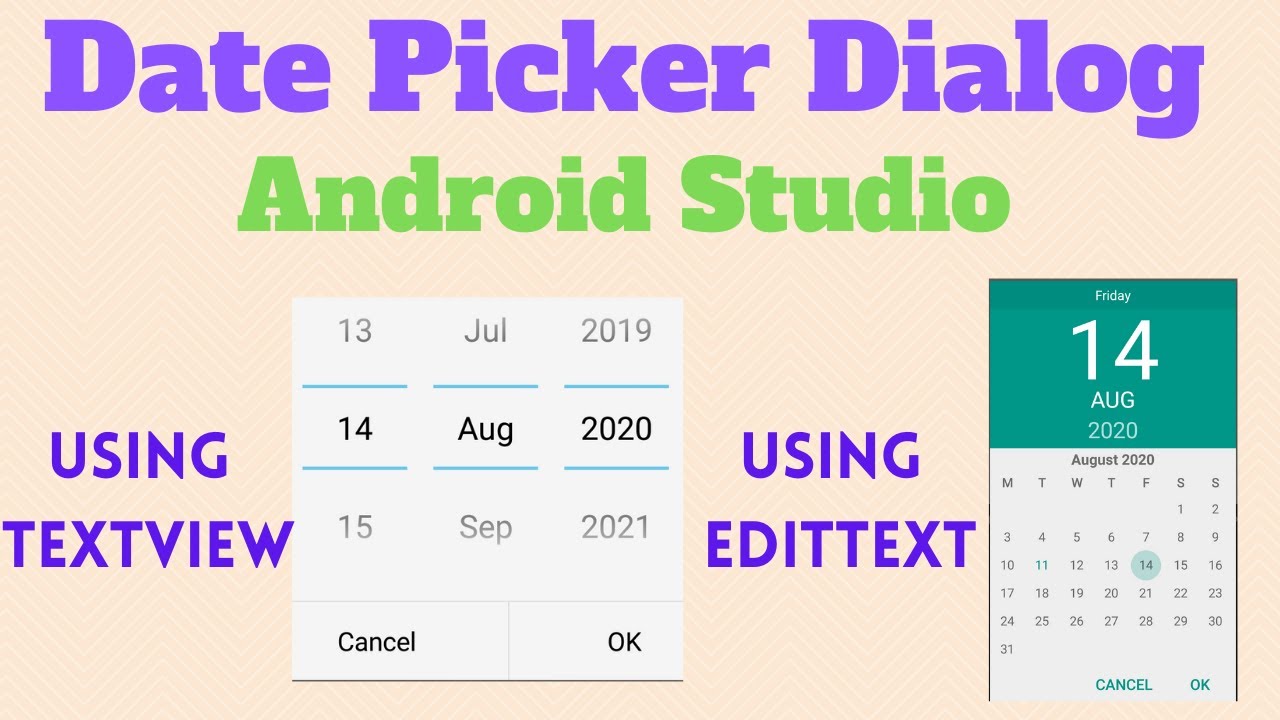 Android Studio How To Create Date Picker Dialog Android Beginner