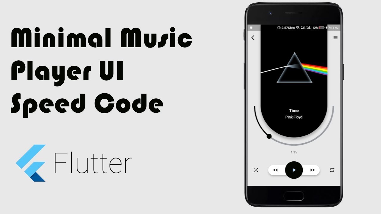 Flutter Minimal Music Player Ui Speedcode Youtube