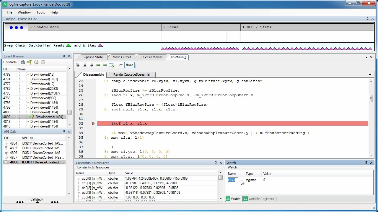 Renderdoc Debugging Vertex And Pixel Shaders Youtube