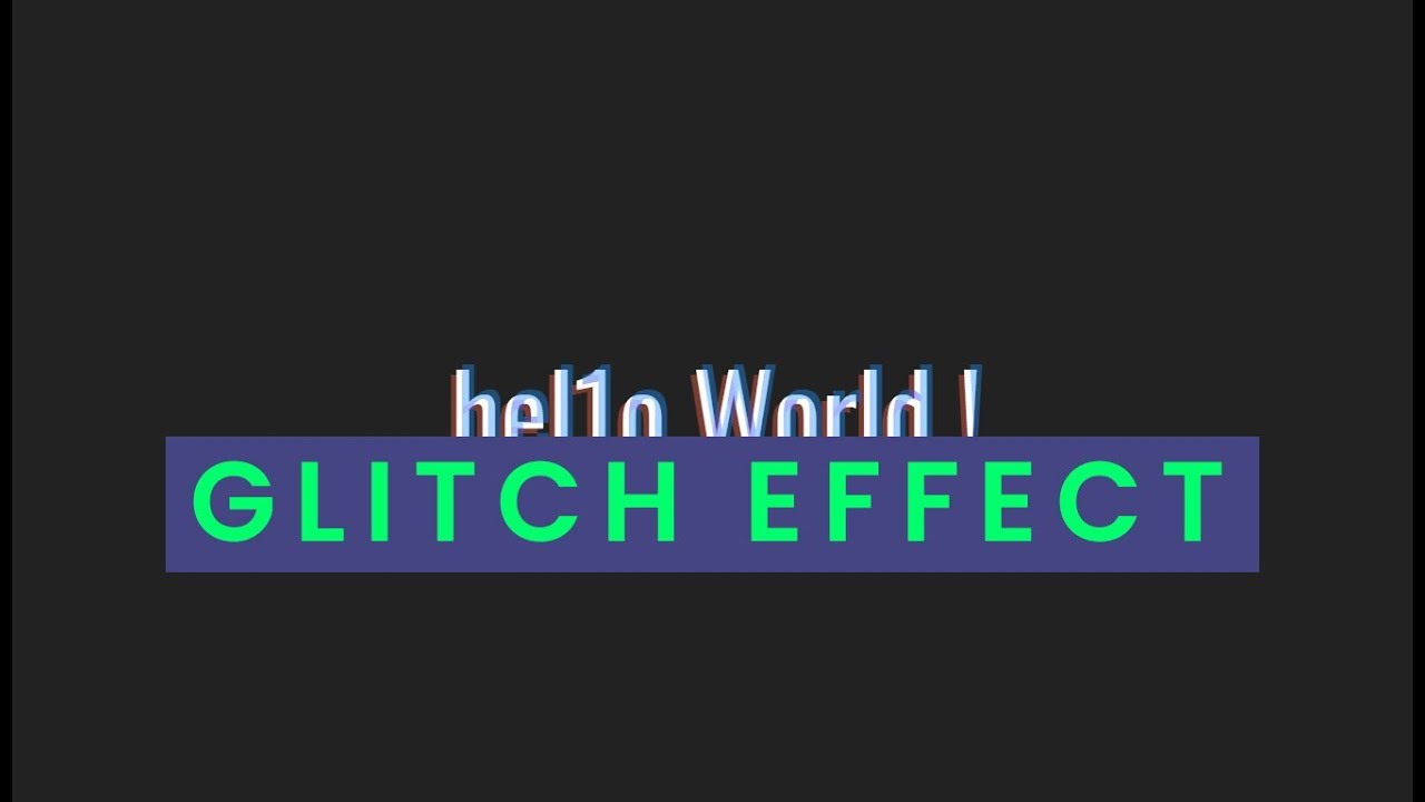 Glitch Effect Javascript Tutorial Youtube