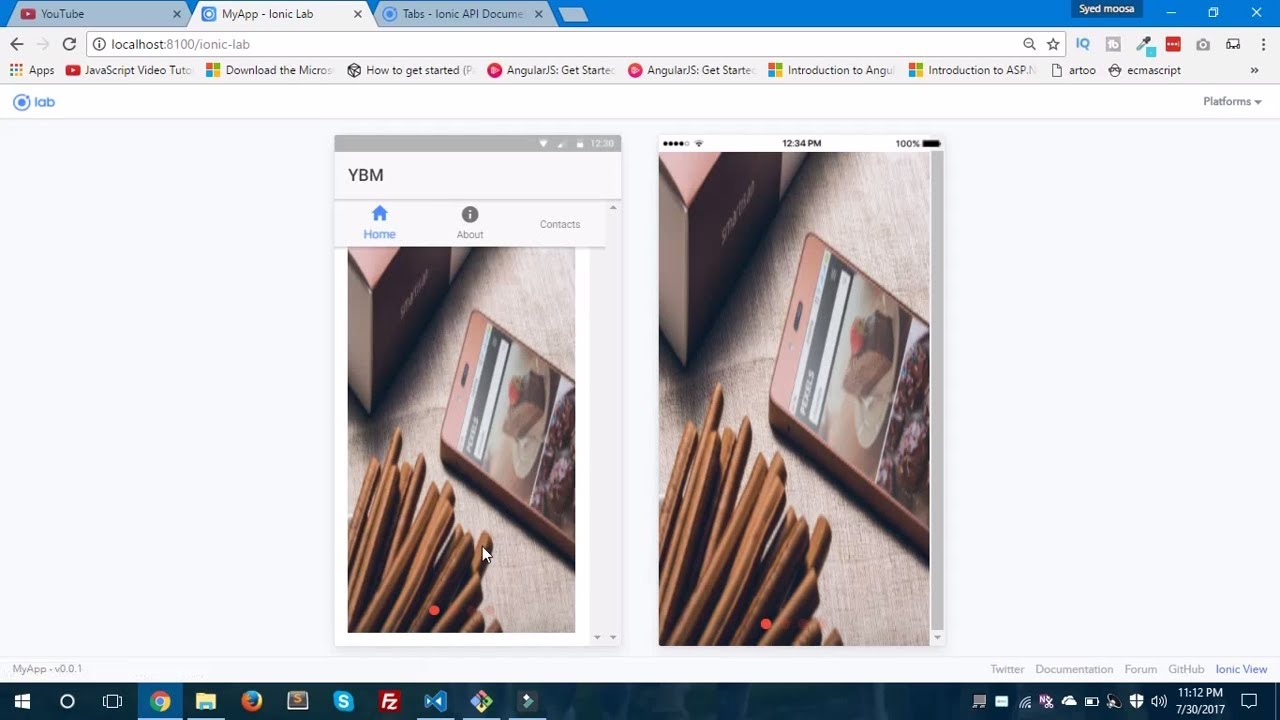 Ionic 3 Tabs And Tabs Placement Youtube