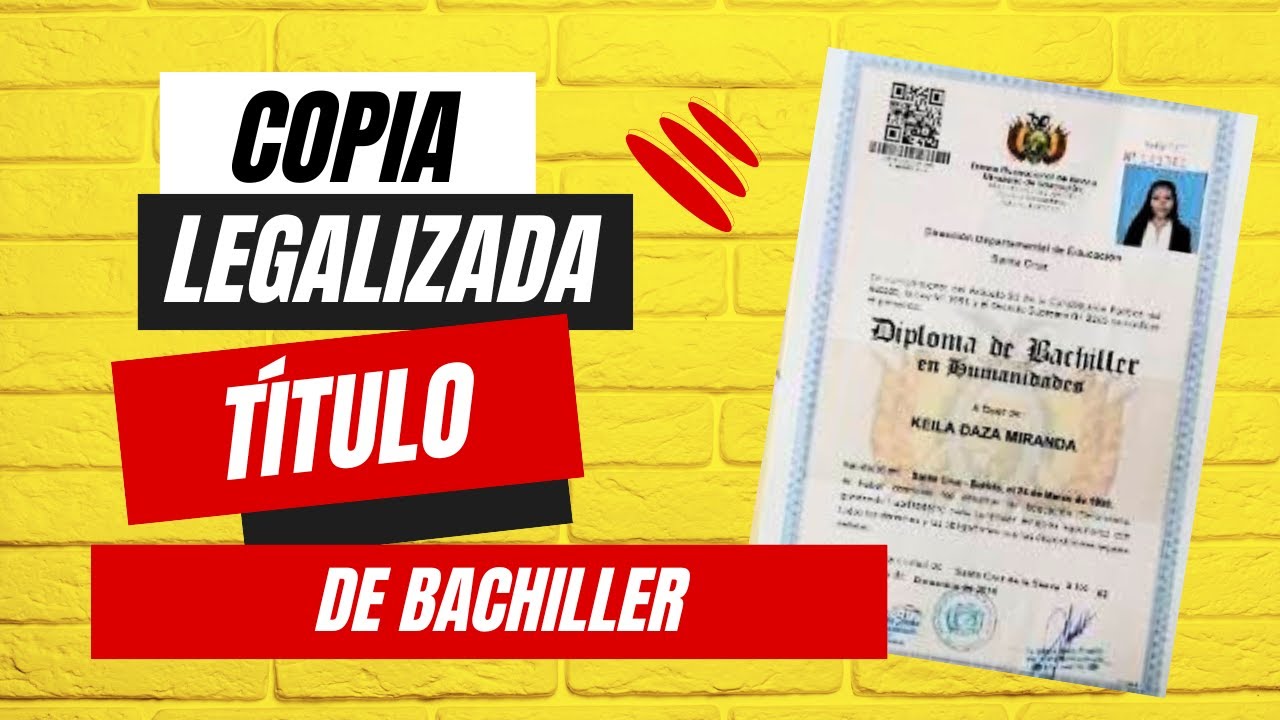 Fotocopia Legalizada De Título De Bachiller Dirección Departamental