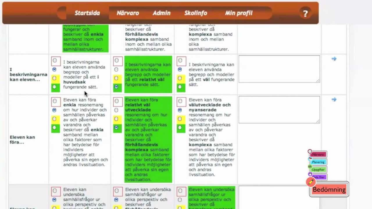 Schoolsoft Bedömning Youtube