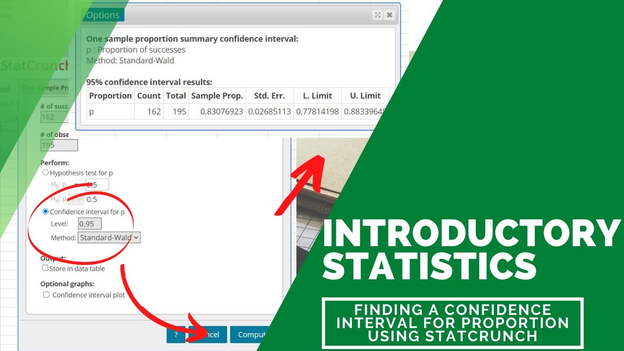 Making Confidence Intervals For Population Proportion Using Statcrunch