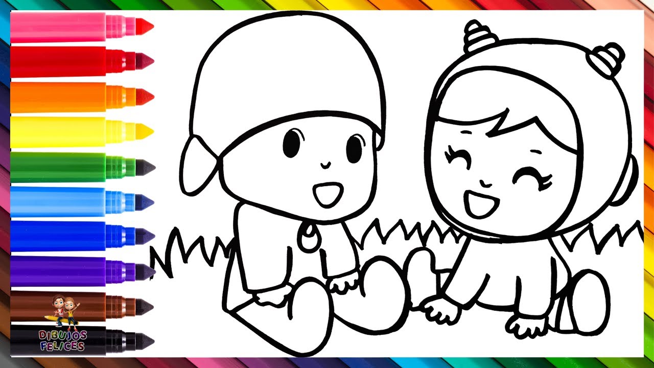 Dibuja Y Colorea A Pocoyгі Y Nina рџ пёџрџ Dibujos Para Niг Os Youtube