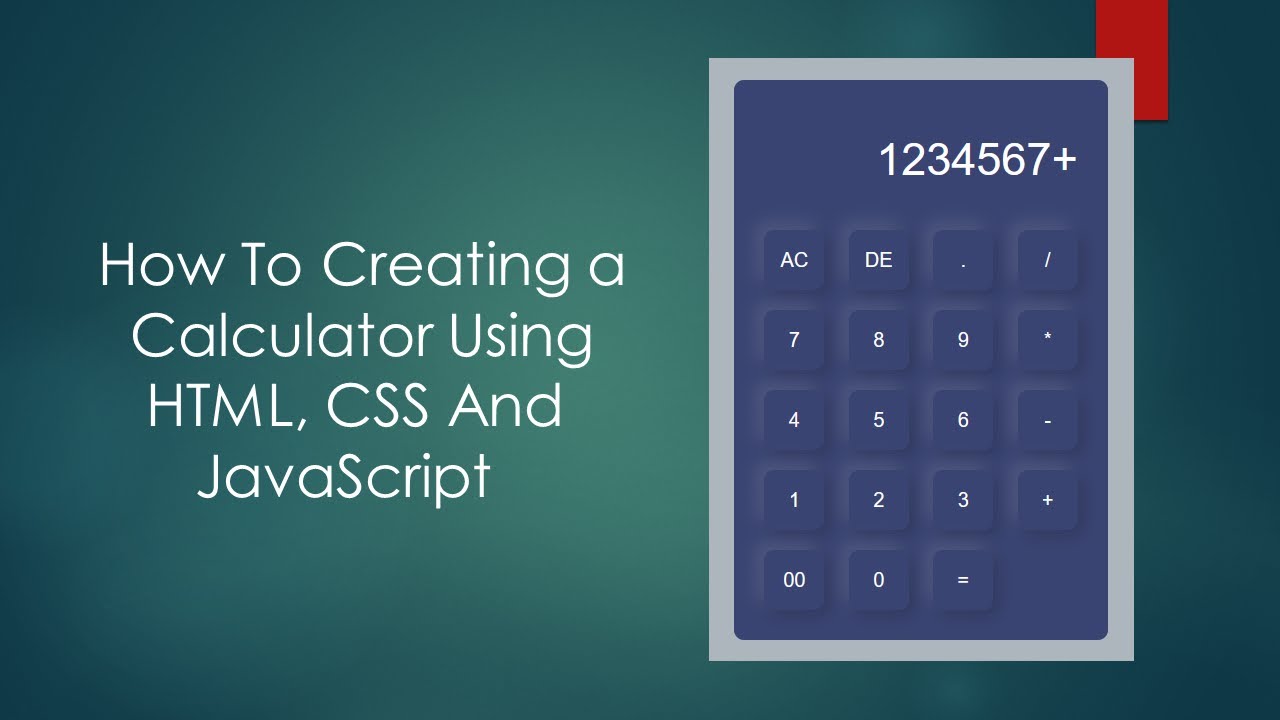 How To Creating A Calculator Using Html Css And Javascript Youtube