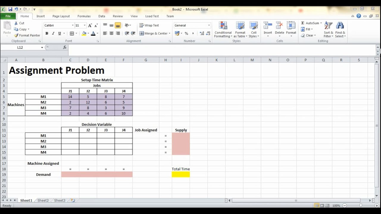 Pertemuan 9 Part 1 Assignment Problem Menggunakan Excel Solver