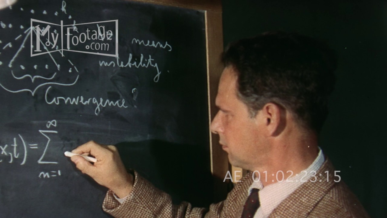 1950s Engineer Writes Scientific Equations On Blackboard Youtube