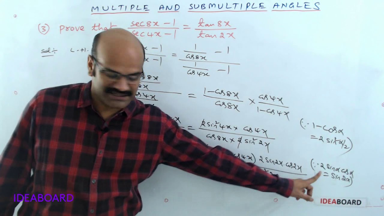 Multiple And Submultiple Angles Part 1 Youtube