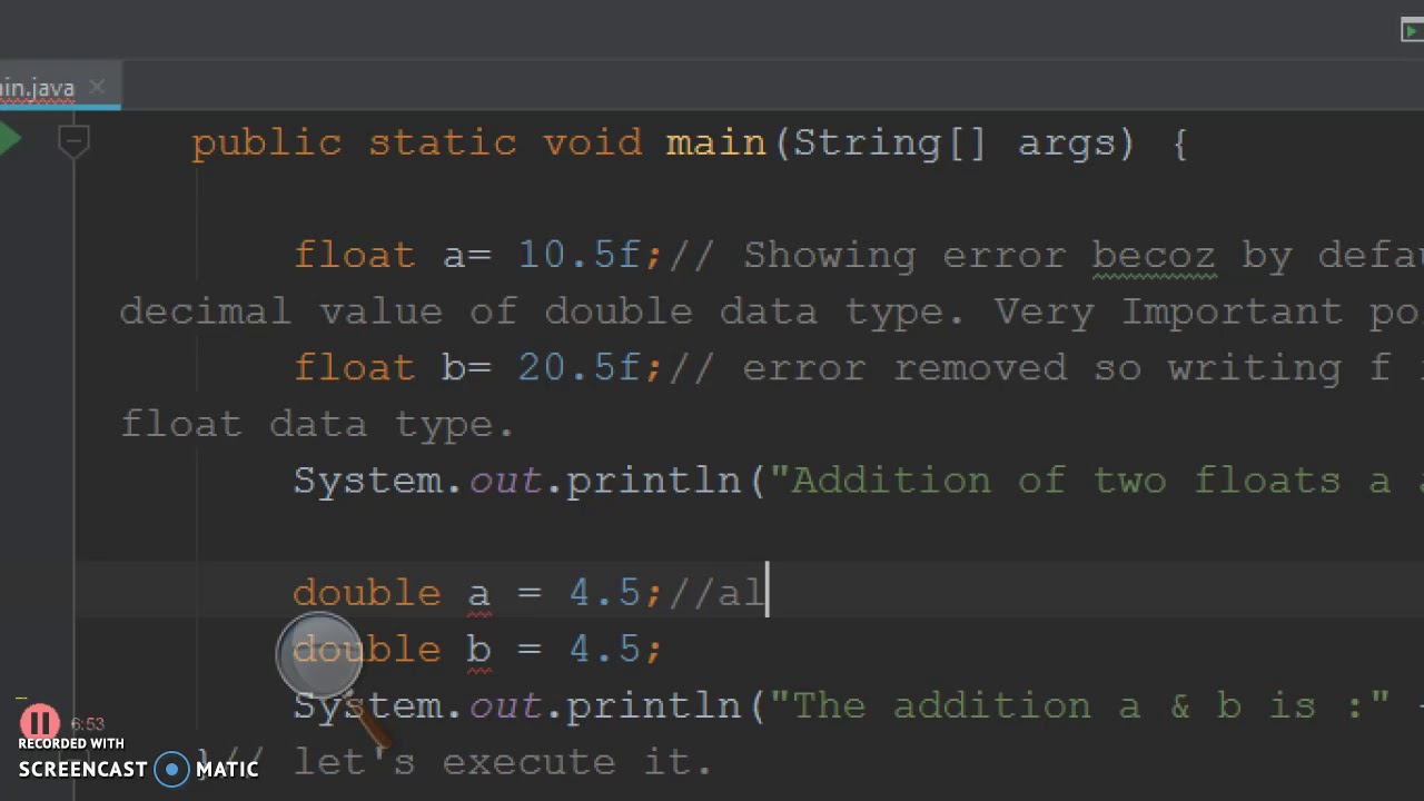 Double Data Type In Java Youtube