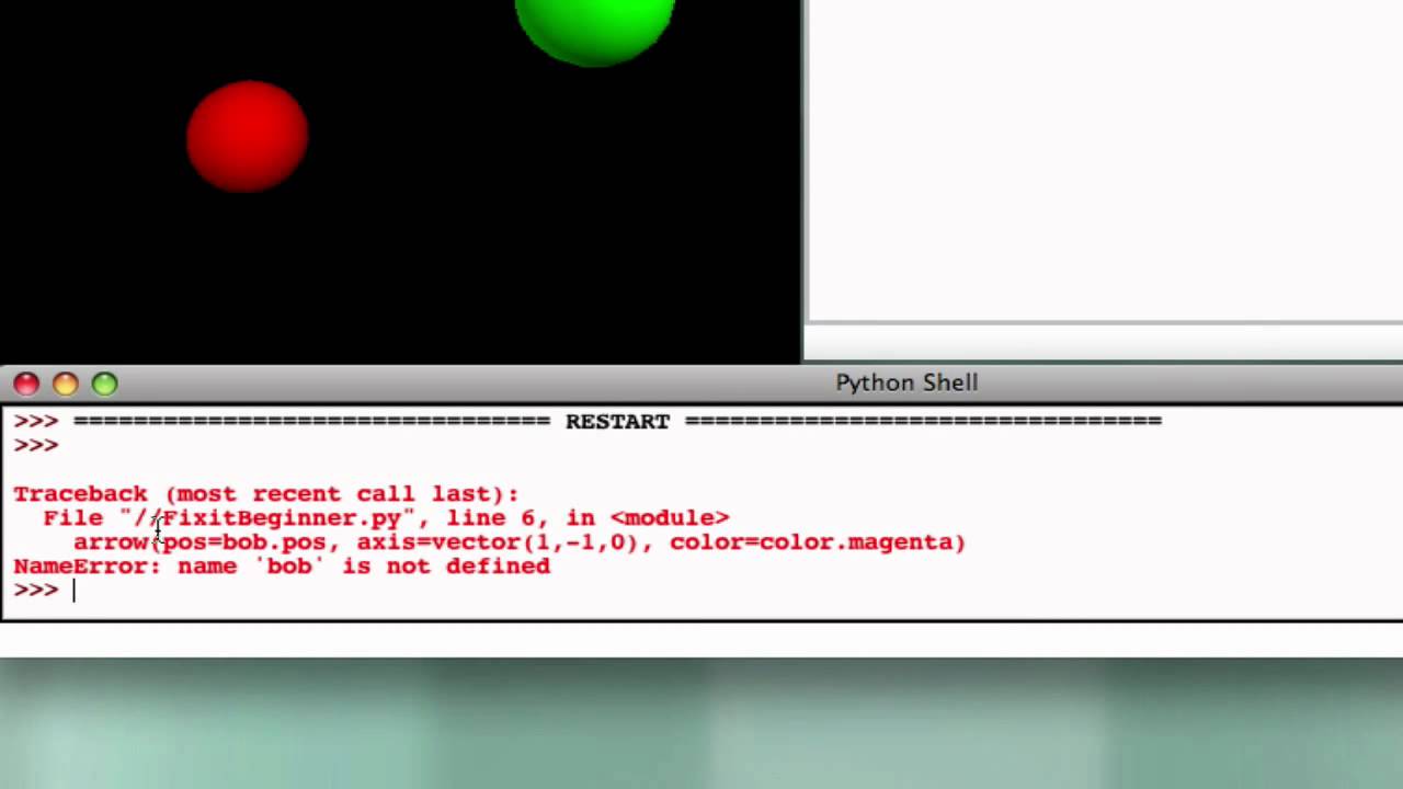 Vpython Instructional Videos A Debugging Syntax Errors Youtube
