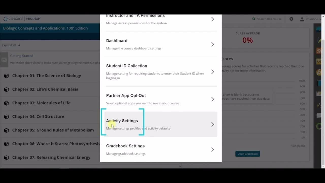 Mindtap Instructor Changing Global Activity Settings Youtube