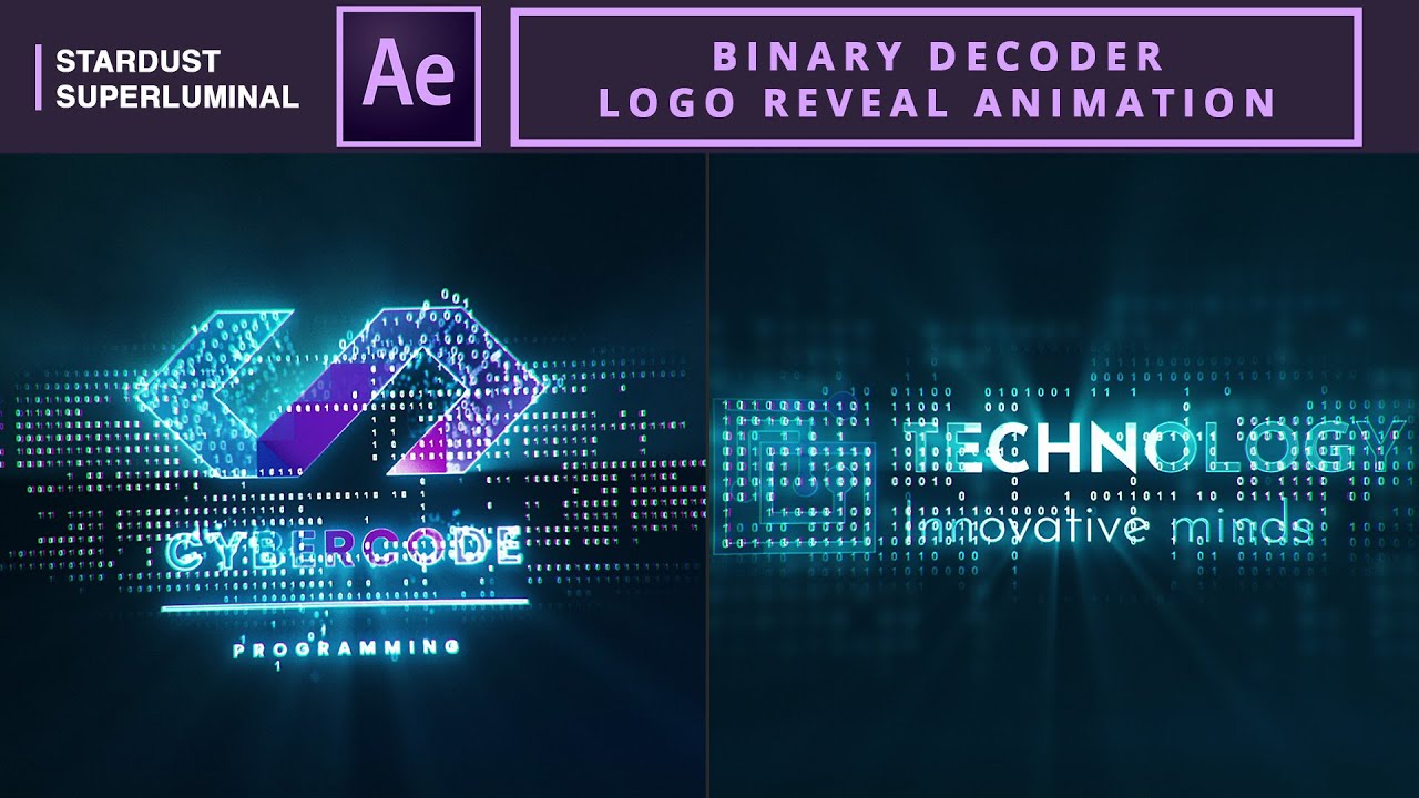 Binary Decoder Logo Reveal Animation After Effects Tutorial Youtube