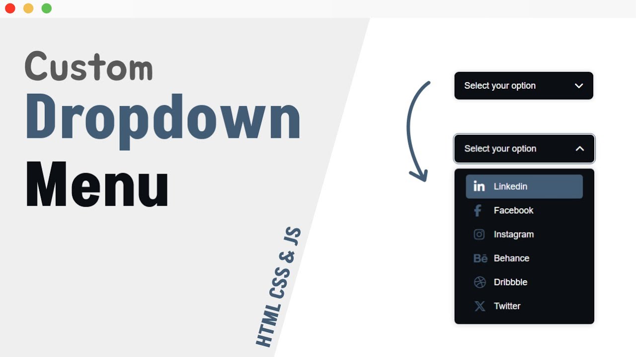 How To Custom Dropdown Select Menu Using Html Css Javascript Beginner