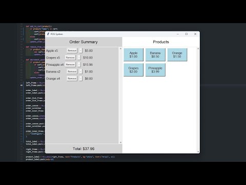 Pos System Using Python Tkinter Gui Youtube