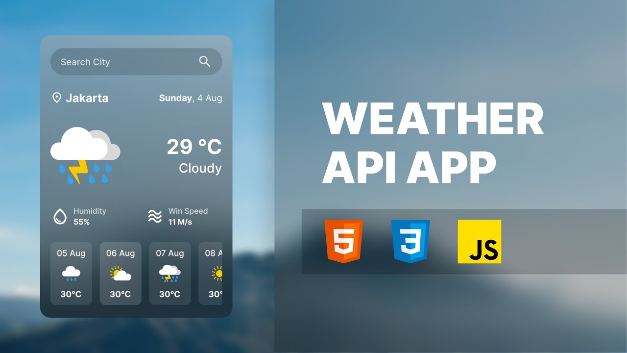 Build A Weather App Using Html Css Javascript Weather Api