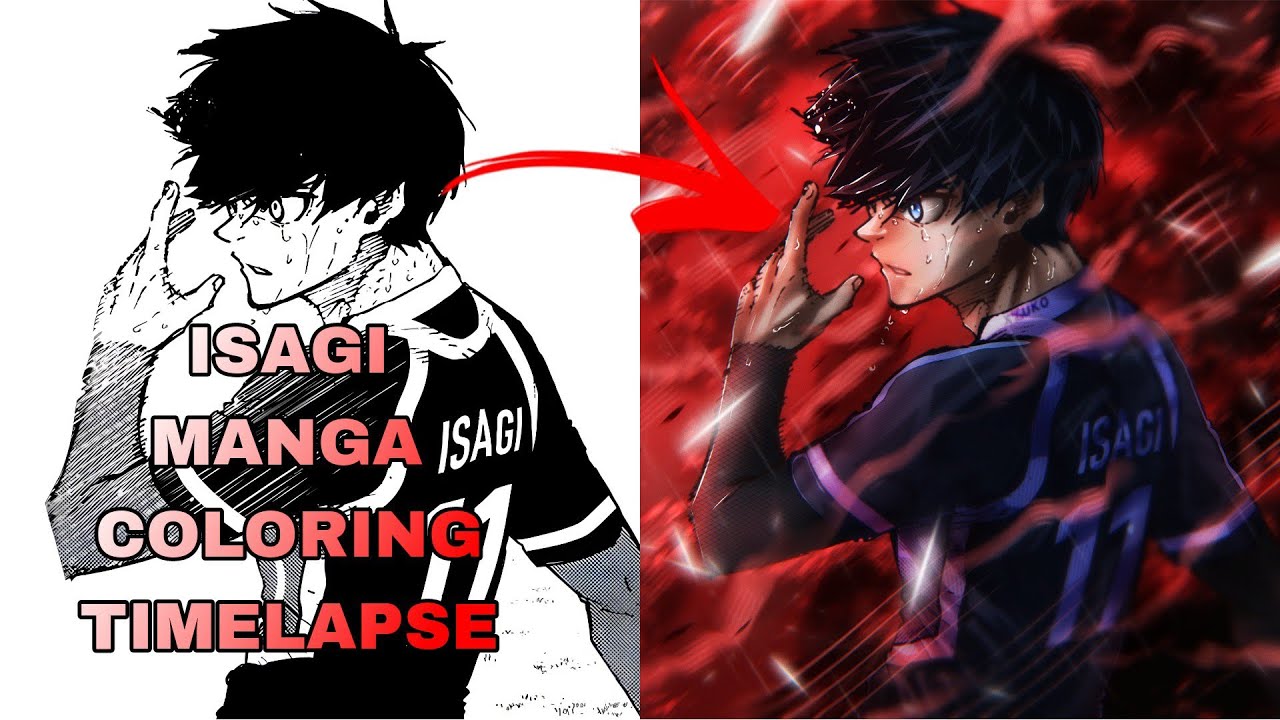 Isagi Bluelock Manga Digital Coloring Timelapse Youtube
