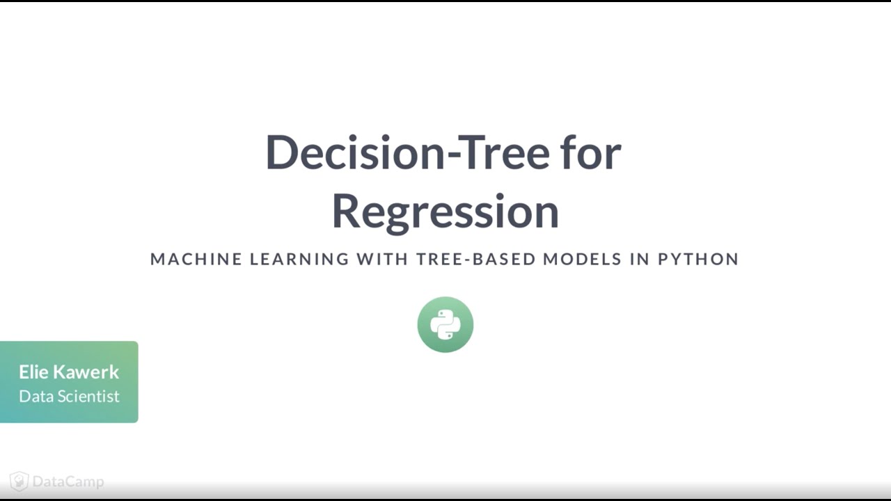Python Tutorial Decision Tree For Regression Youtube