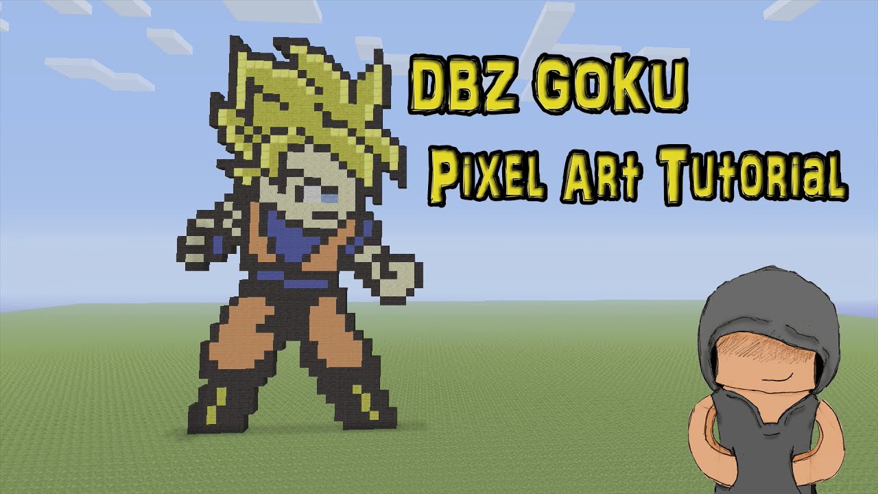 Minecraft Pixel Art Tutorial Super Saiyan Goku Youtube
