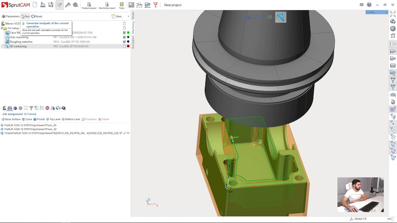 3 Axis Milling Tutorial Sprutcam 12 06 1st Setup Pocket