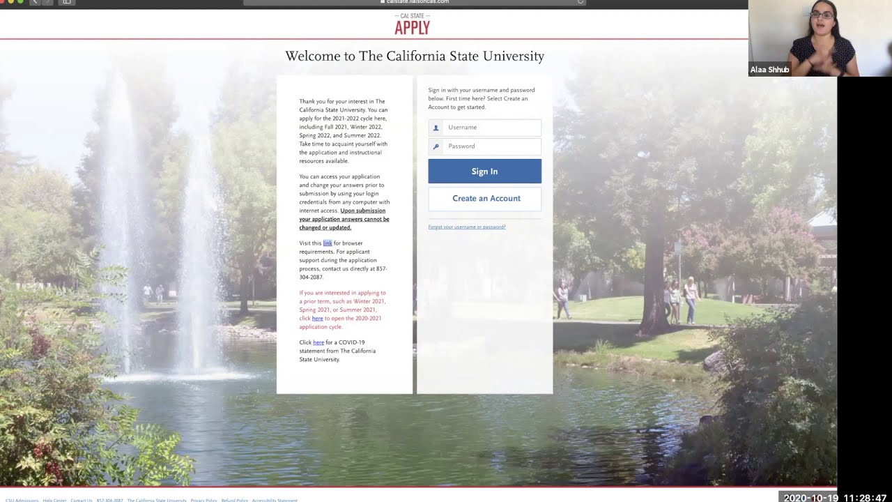 Csu Application Creating An Account Selecting Programs Youtube
