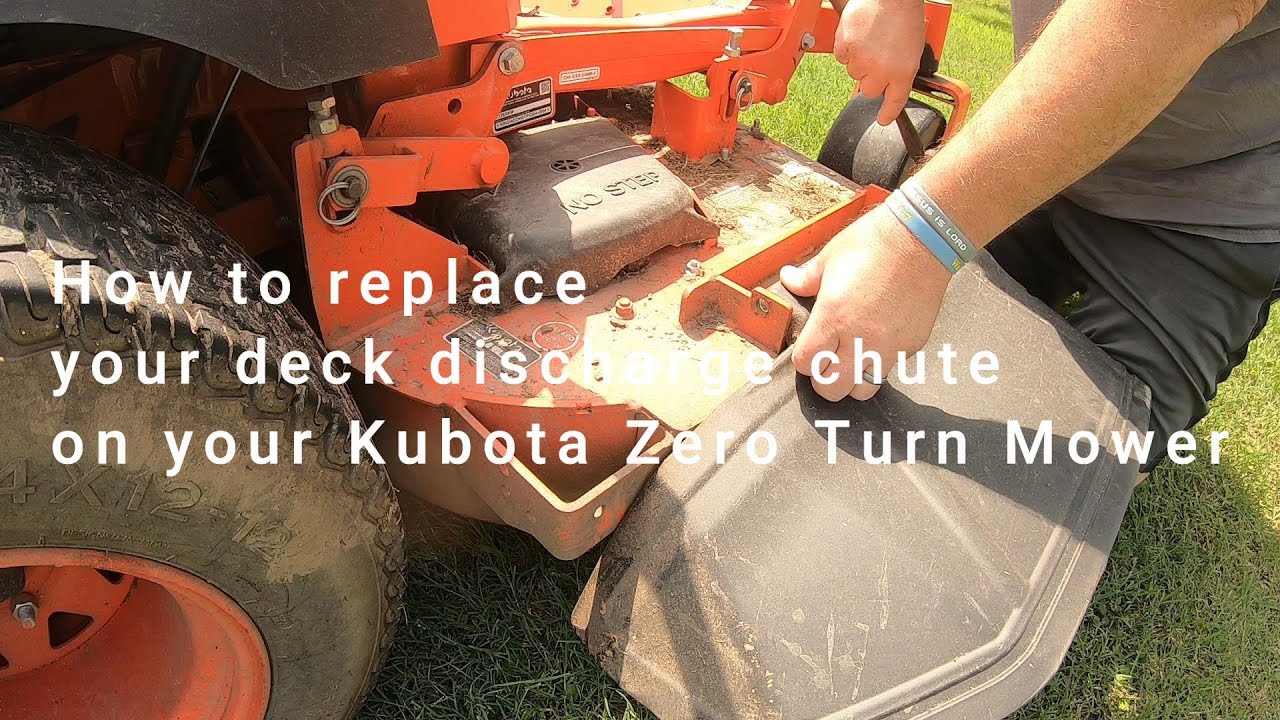 Replacing A Deck Discharge Chute On A Kubota Z726 Zero Turn Mower Youtube