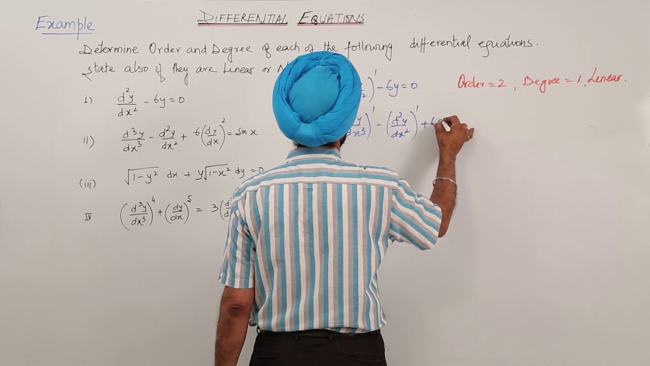 Cbse I Math I 12 I Basic Example Of Differential Equation Example 1