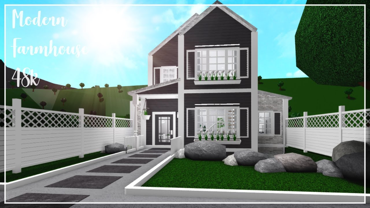 Modern Farmhouse 48k Bloxburg Speedbuild Youtube