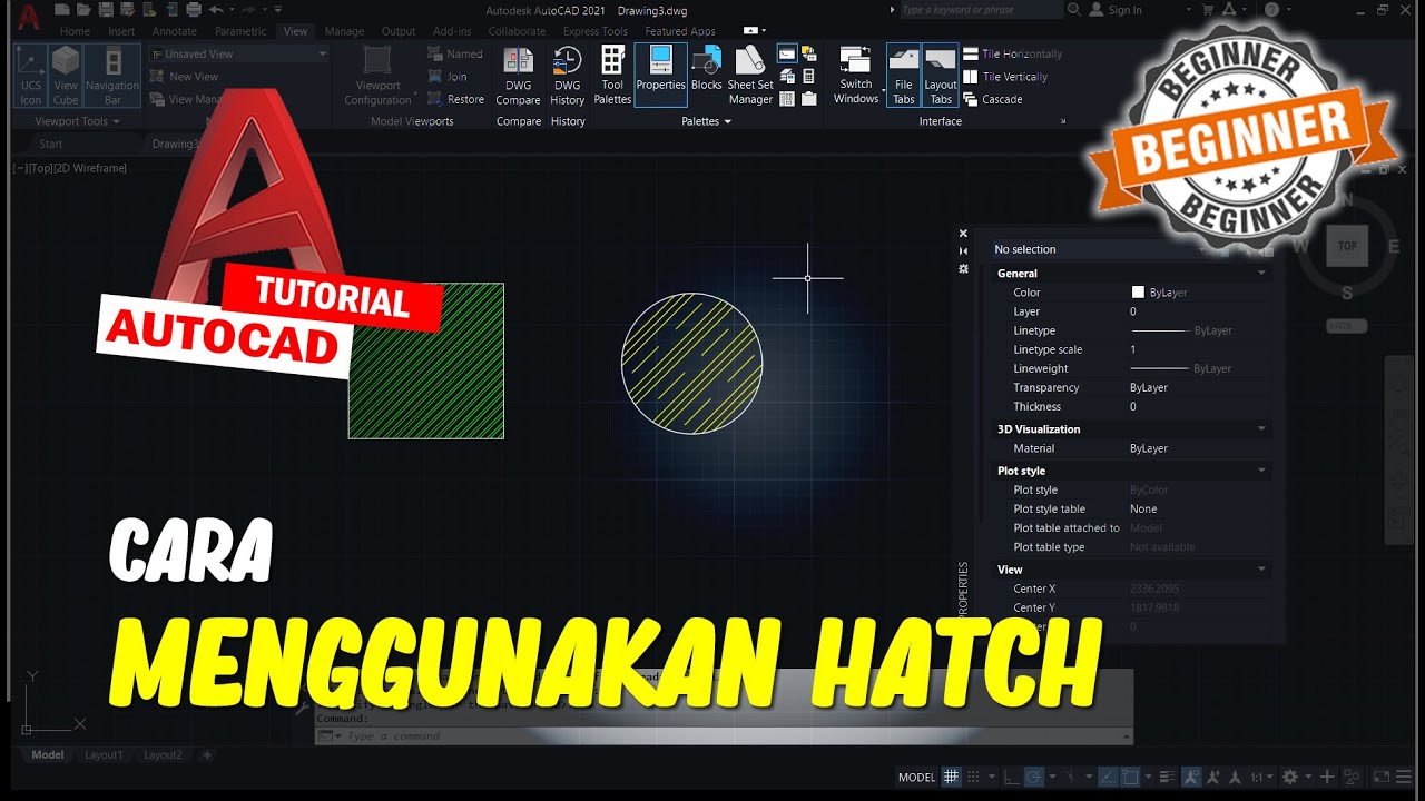 Autocad Cara Menggunakan Hatch Youtube