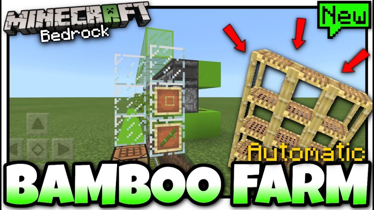 Minecraft Bamboo Farm Automatic Tutorial Mcpe Xbox Bedrock