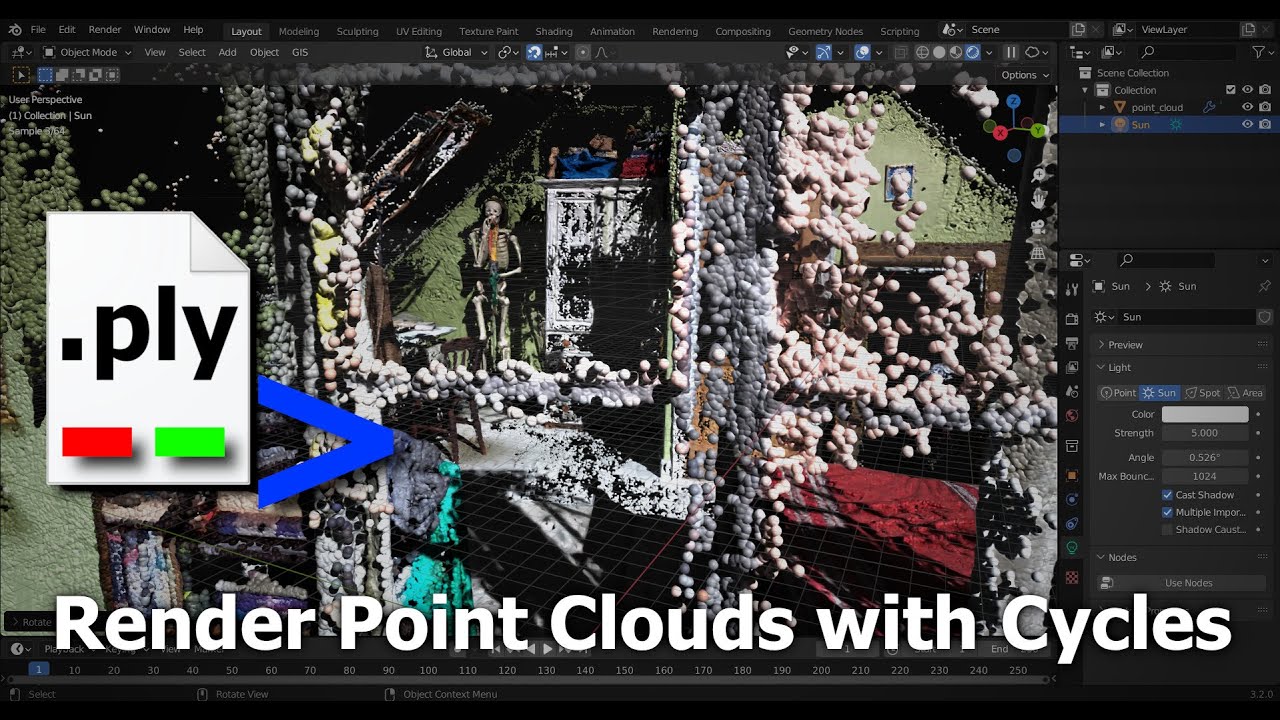 Render Point Clouds In Blender With Cycles Ply Youtube