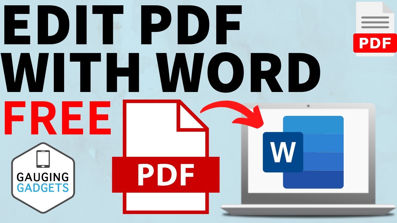 How To Edit Pdf File With Microsoft Word Edit Pdf Free Youtube