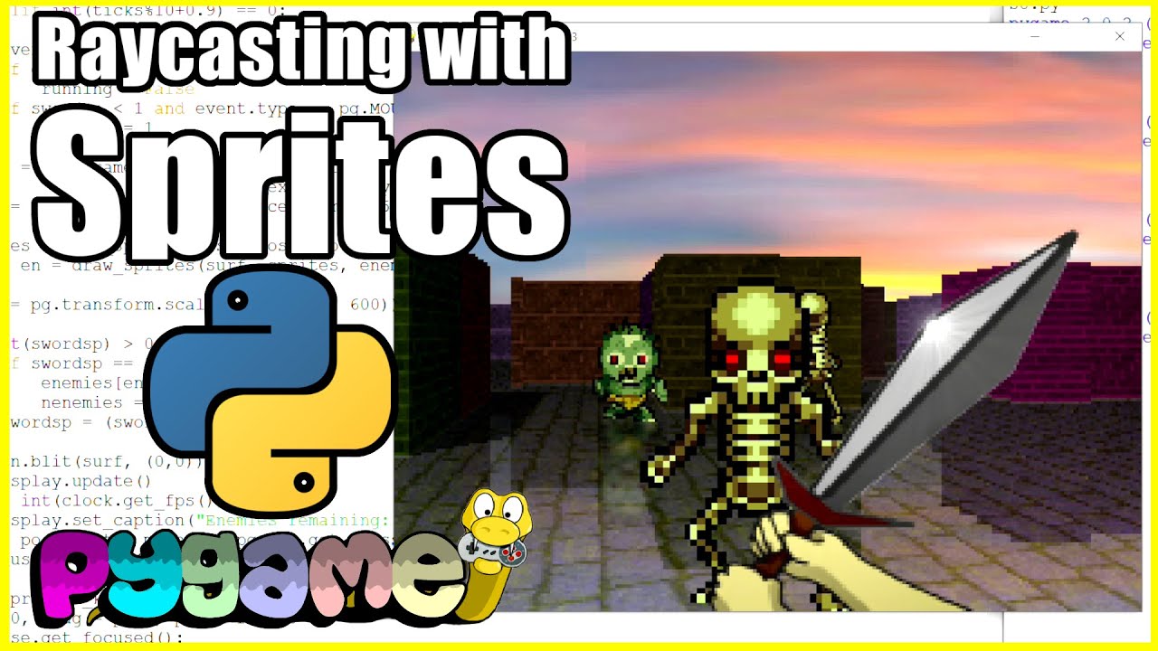 Sprites On A Raycasting Game In Python With Pygame Tutorial Devlog