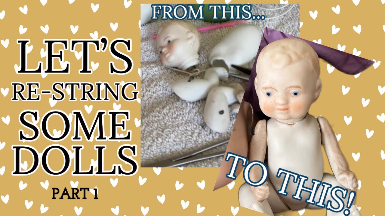 Doll Stringing Part 1 Restring An All Bisque Baby Doll With Pin Joints