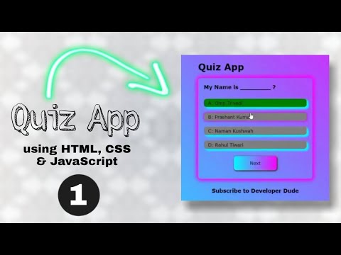 How To Make Quiz App Using Html Css Javascript Part 1