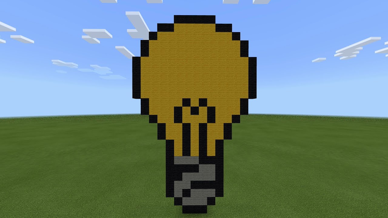 Minecraft Pixel Art Light Bulb Youtube