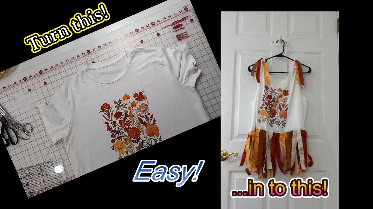 Upcycled Clothing Tutorial Tshirt Tunic Youtube