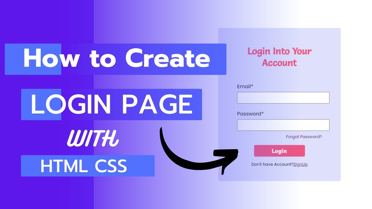 How To Create Login Page Using Html Css And Javascript By M Sani
