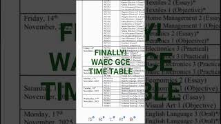 Waec Finally Releases Gce Time Table For 2nd Series Az Science Tv Mp3 ...