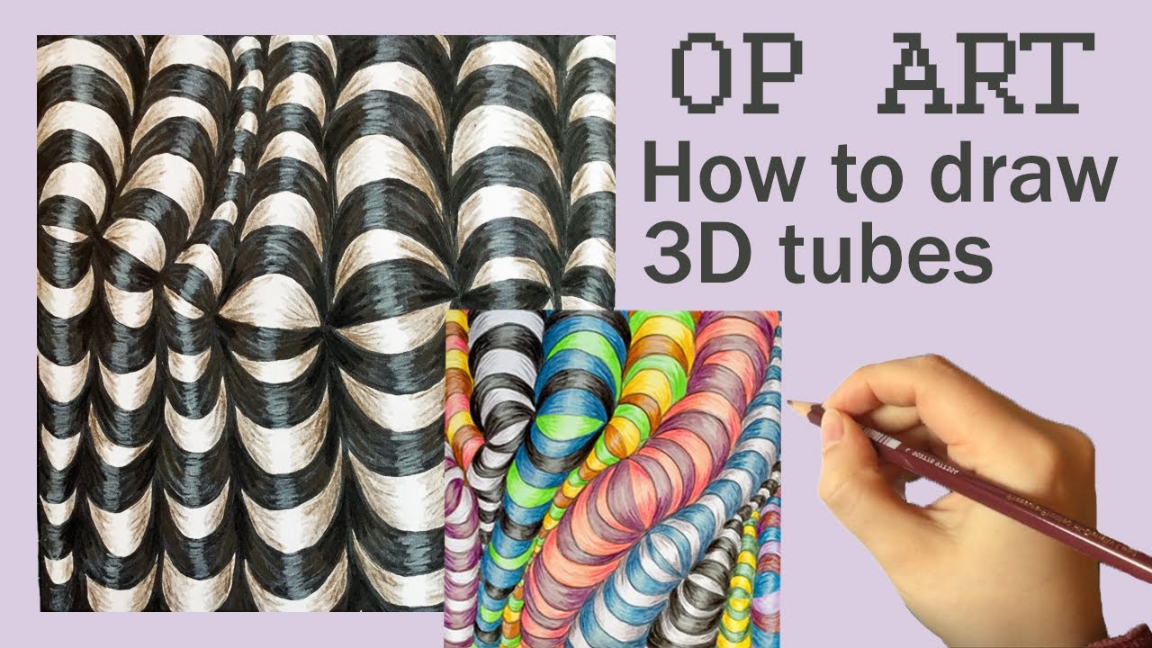 How To Draw Op Art 3d Tubes Beginner Friendly Youtube